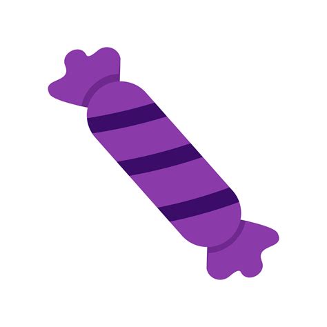 One Candy Violet Color Isolated White Background For Helloween Birthday Invitation