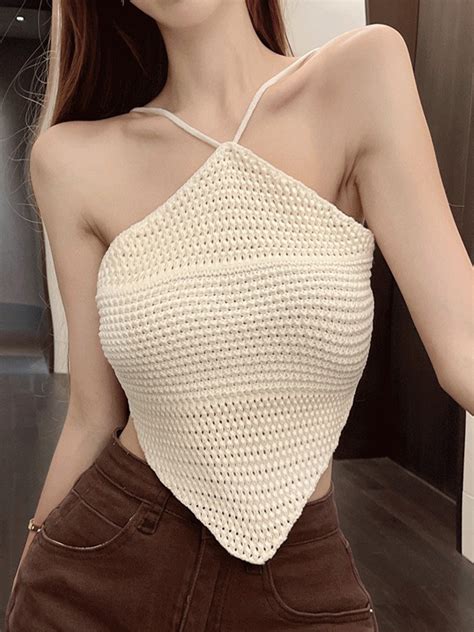 💗섹시 시크💗 백리스 홀터넥 섹시 크롭 그물니트 나시탑 비치룩 휴가룩 3color 여자나시탑 여자탑나시 여자홀터넥 홀터넥나시 유니크한나시 여자나시 페스티벌룩 클럽룩