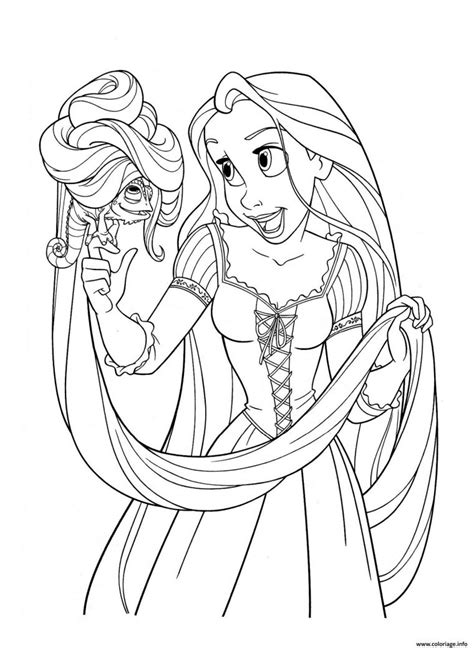 Coloriage Raiponce Princesse Disney Avec Pascal Dessin Raiponce À Imprimer Serapportantà Dessin