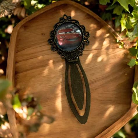 Vintage Antique Bronze Bookmark Disney Cars Lightning Mcqueen Book