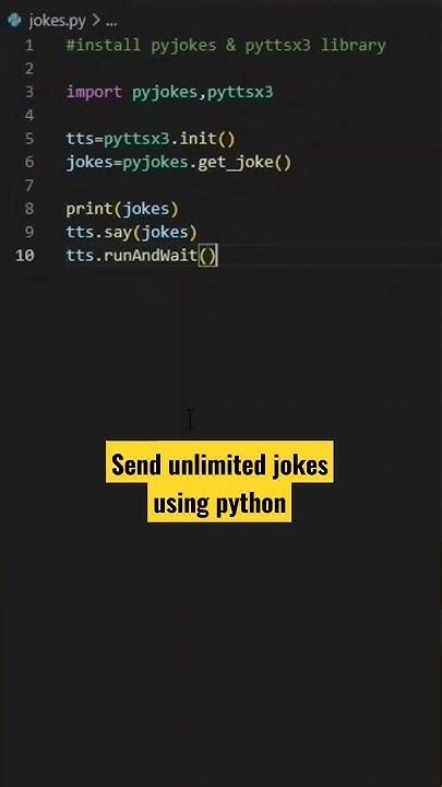 Send Unlimited Jokes Using Python Shorts Python Viral Viralvideo