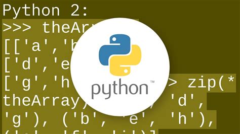 Matrix Transpose In Python Youtube