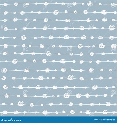 Abstract Seamless Doodle Hand Drawn Blue Pattern Stock Vector