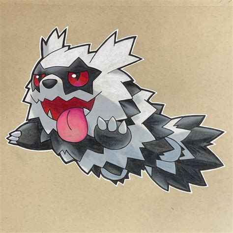 Galarian Zigzagoon Drawing By Articwolfspirit On Deviantart