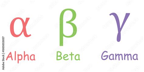 Alpha Beta And Gamma Symbol Vector Icon Set Radioactive Radiation Symbols Designed For