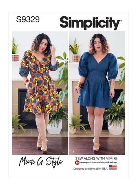 S9329 Pdf Simplicity Sewing Pattern Misses Dress In Two Lengths
