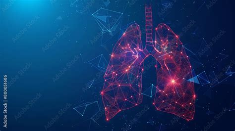 Human Lungs Depicted Through A Low Poly Technology Featuring A