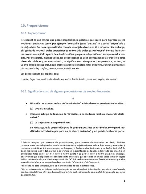 Preposiciones Teoría Y Ejercitación Pdf Preposición Y
