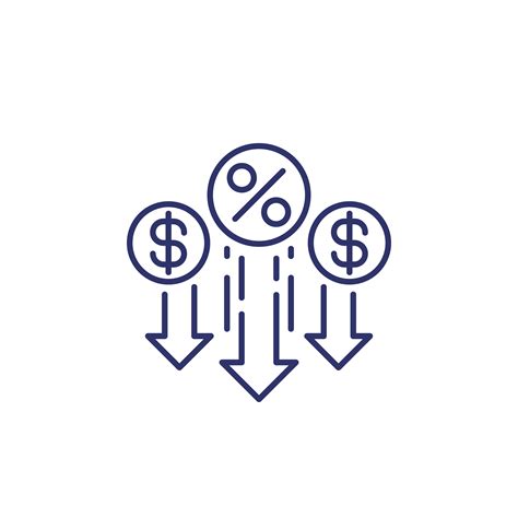 Percent Down Decrease Line Icon 1631567 Vector Art At Vecteezy