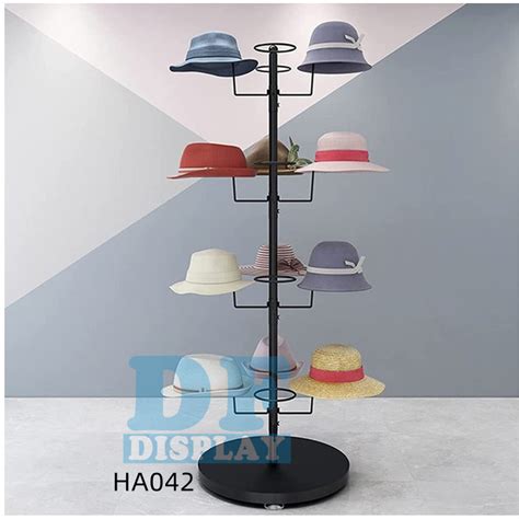 Baseball Cap Display Rack And Shelf Hat Stand Display For Retail Store Wire Grid Holder For Hat