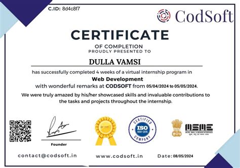 Vamsi D On Linkedin Codsoft Webdevelopment Virtualinternship