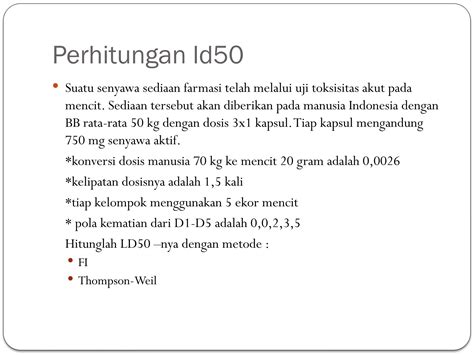 Perhitungan Ld50 Pptxperhitungan Ld50 Pptxperhitungan Ld50 Pptx
