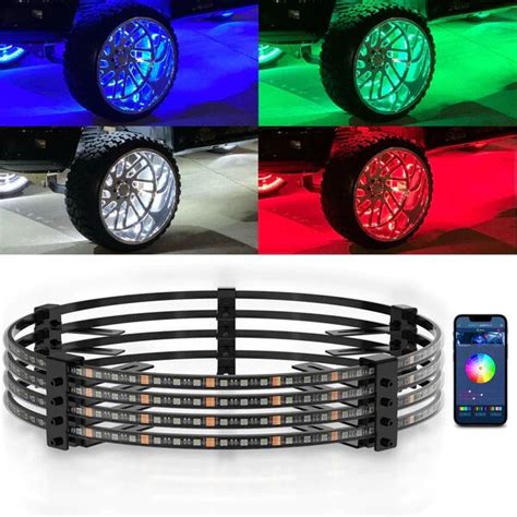 175 Rgbw Led Wheel Ring Lights 4pcs Mictuning Wheel Light For Truck