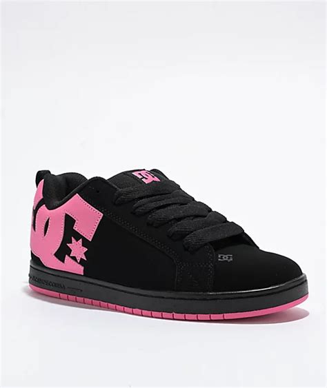 Dc Court Graffik Black And Pink Skate Shoes Zumiez