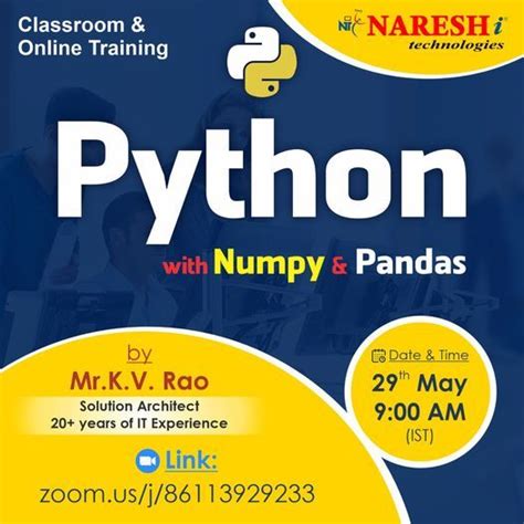 Naresh I Technologies On Linkedin Python Numpy Pandas Programming Sql Courses Software