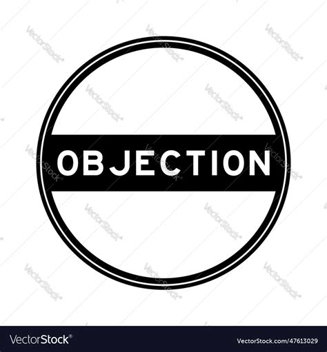 Black Color Round Seal Sticker In Word Objection Vector Image