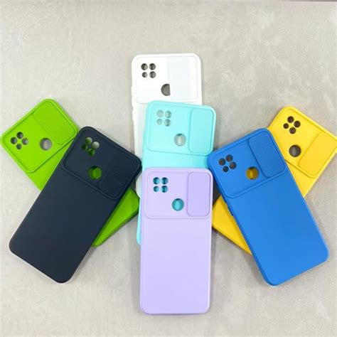 Capa Xiaomi Redmi C Redmi A Slide Cam Protege Esconde C Mera Silicone Aveludada Colorida