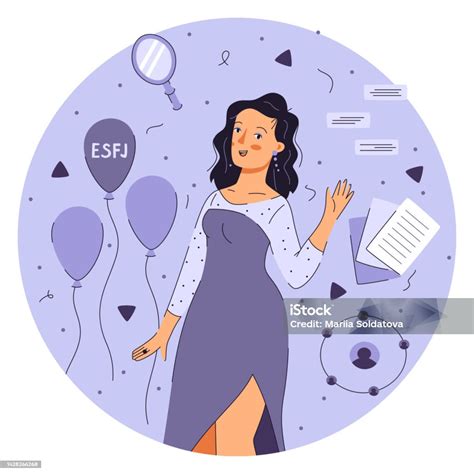 Mbti Person Types Concept Socionics Mbti Esfj Stock Illustration