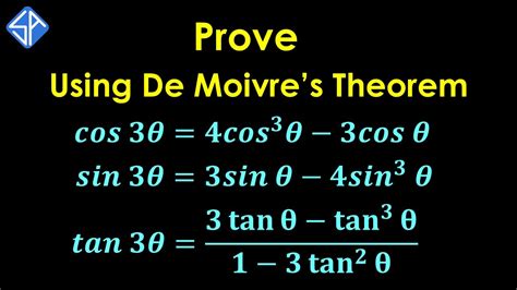 Prove cos 3x, sin 3x and tan 3x Trigonometric Identities using De Moivre's Theorem - YouTube