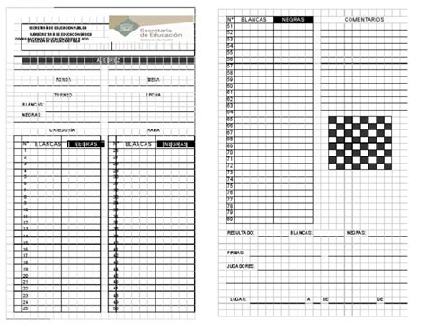 Copia De Hoja De Anotación Ajedrez Pdf