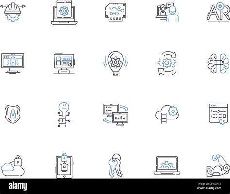 Gateway Line Icons Collection Doorway Ingress Access Portals Entrance Cordial Gateway