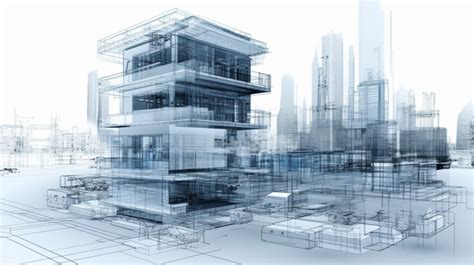 Abstract Architecture 3d Wireframe Of A Smart Building Automation