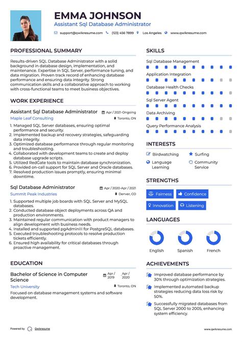 10 Sql Database Administrator Resume Samples And Templates For 2025