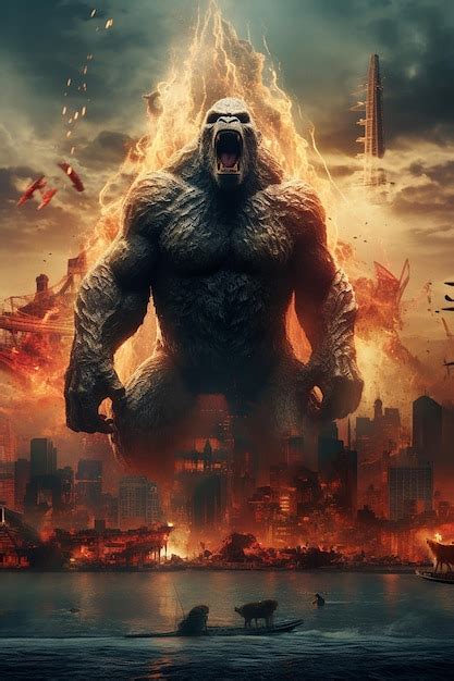 Premium Photo Godzilla King Kong Mixed Together