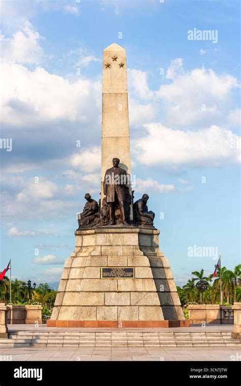 Historic Rizal Monument At Rizal Park In Manila Philippines Stock