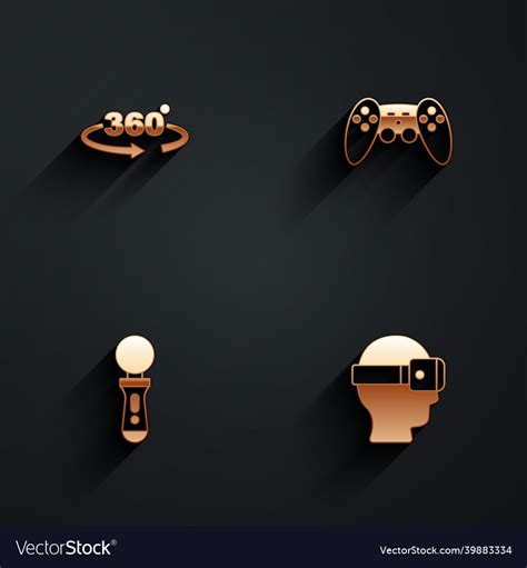 set 360 degree view gamepad vr controller game vector image