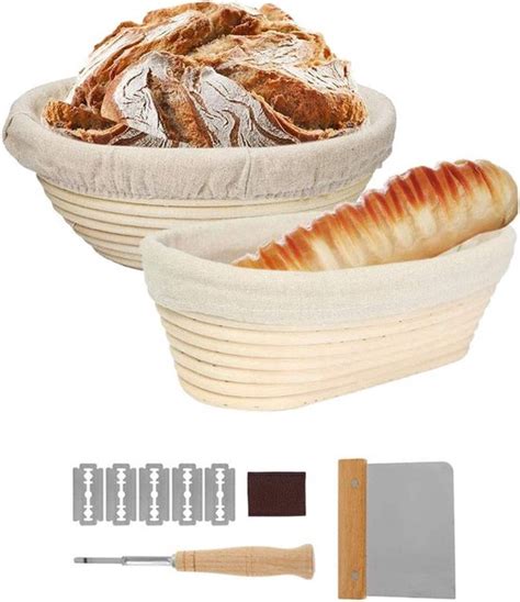 Ronde En Ovale Broodmanden Van Rotan Voor Rijzen En Serveren 2 Stuks