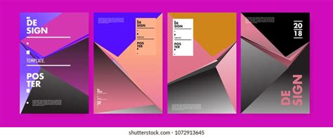 Colorful Abstract Geometric Triangle Poster Cover Stock Vector Royalty