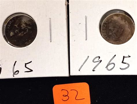 lot 2 1965 dimes w 1 error dime us mint coins lifetime collection