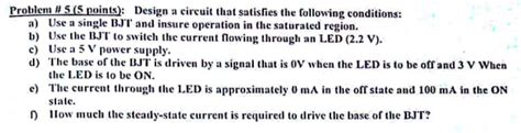 Solved Problem Points Design A Circuit That Satisfies Chegg Com