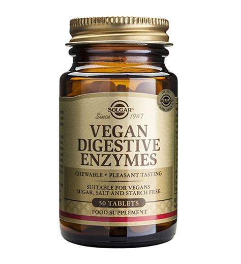 Vegan Digestive Enzymes 50 Chewable Tablets Vita Health