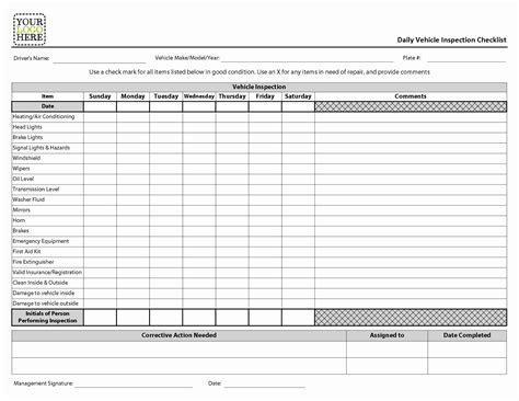 Checklist Excel