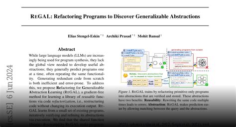 Paper Page Regal Refactoring Programs To Discover Generalizable Abstractions