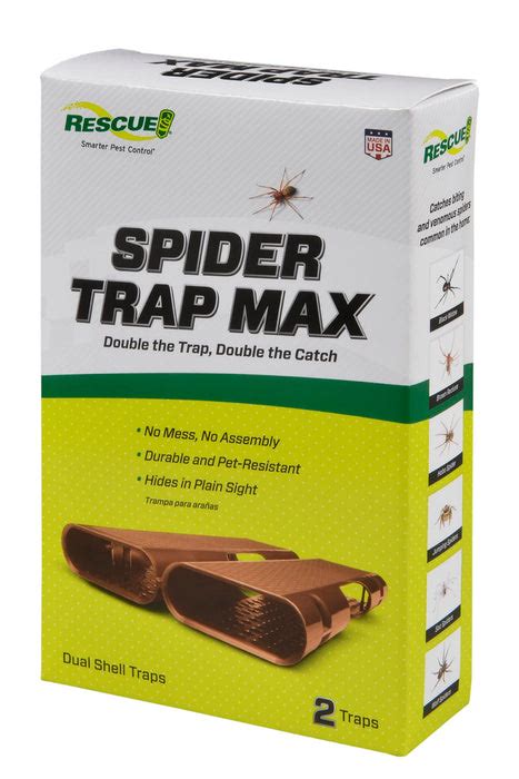 Rescue Spider Trap Max Large Indoor Sticky Spider Trap Catches Br