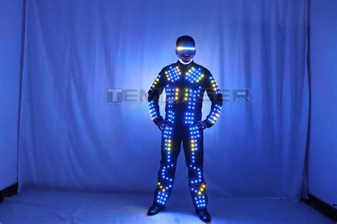 Full Color Led Robot Suit Stage Dance Costume Tron Rgb Lighted Luminous
