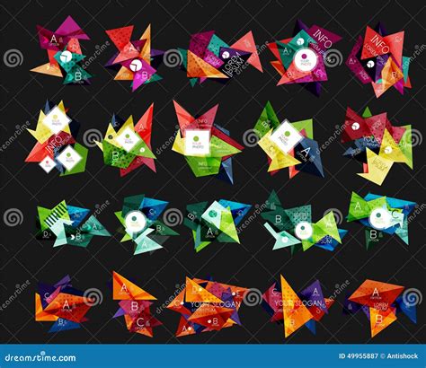 Triangular Infographics Templates Cartoon Vector 49955887