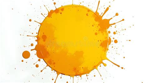 Solid Circle Fill Yellow And Orange Color Splash On A White Back Ground