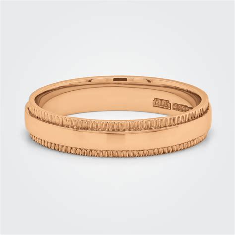 4mm Milgrain Wedding Band