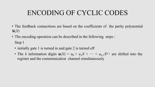 DIGITAL COMMUNICATION ENCODING AND DECODING OF CYCLIC CODE PPTX Programming Languages