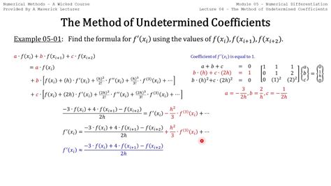 Numerical Methods 05 04 B The Method Of Undetermined Coefficients