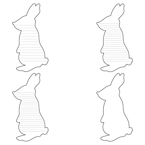 Easter Bunny Shaped Writing Template Free Printable Papercraft Templates
