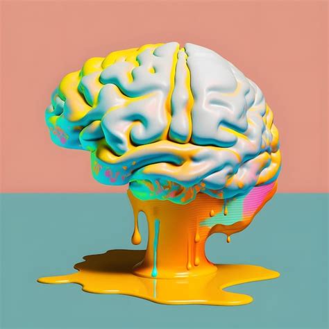 Premium Photo A Colorful Poster With A Brain On It