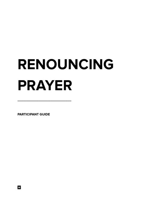Renouncing Prayer Participant Guide A Book Pdf Forgiveness