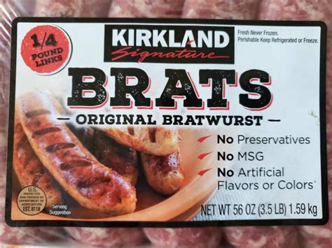 Costco Bratwurst How To Cook Calories Kirkland Signature