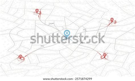 Error Map Navigation Red Color Point Stock Vector Royalty Free