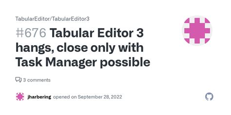 tabular editor 3 hangs close only with task manager possible · issue